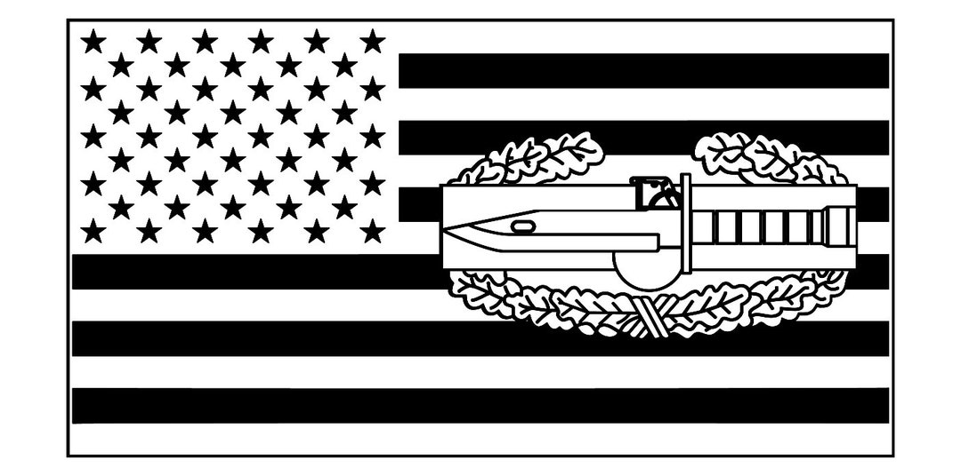 Combat Action Badge American Flag - Etsy