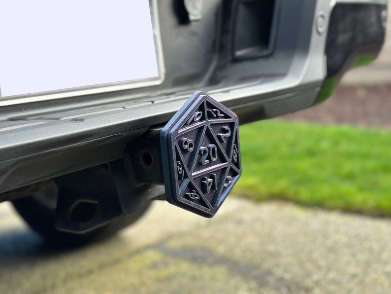 3D Printed 2 Inch D20 Tow Hitch Cover, Dnd Tow Hitch Critical Hitch ...