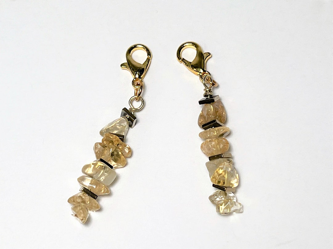 Small Loc Jewelry Set of 2 With Natural Citrine Crystals, Gemstone Loc ...