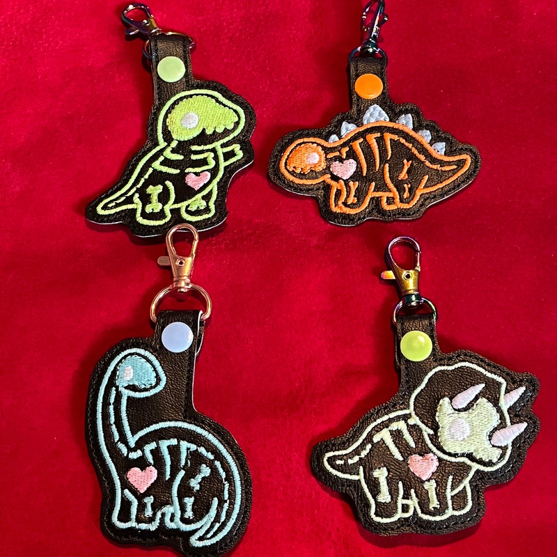 Dinosaur Keychain - Etsy