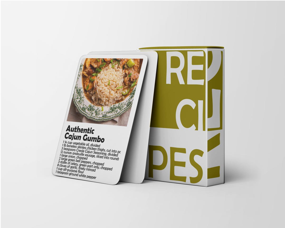 Personalized Recipe Cards, Game Cards, Recipe Book, up to 50 Playing ...