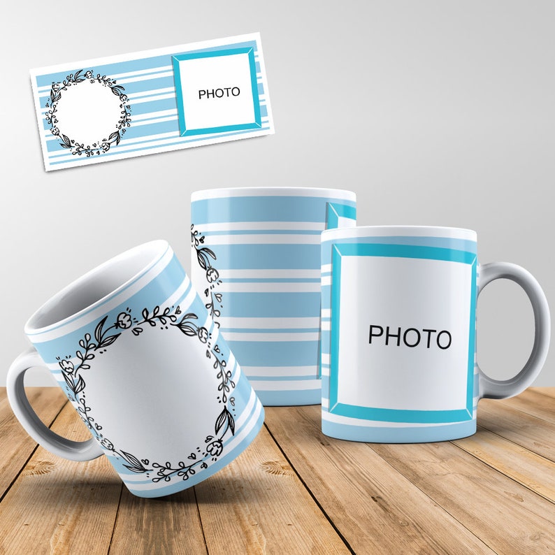 2 Digital Template For Sublimation In Mugs Photo Sublimation Etsy
