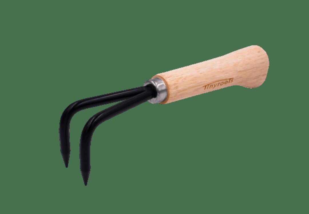 Two-prong Root Rake by Tinyroots | Steel Pronged Repotting Tool | 9.5 ...