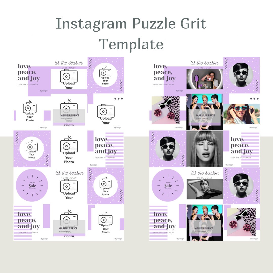 Instagram Puzzle Grid Instagram Canva Templates Puzzle - Etsy