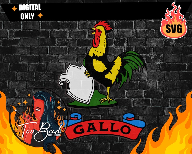El Gallo Svg La Loteria Svg File Only Layered - Etsy