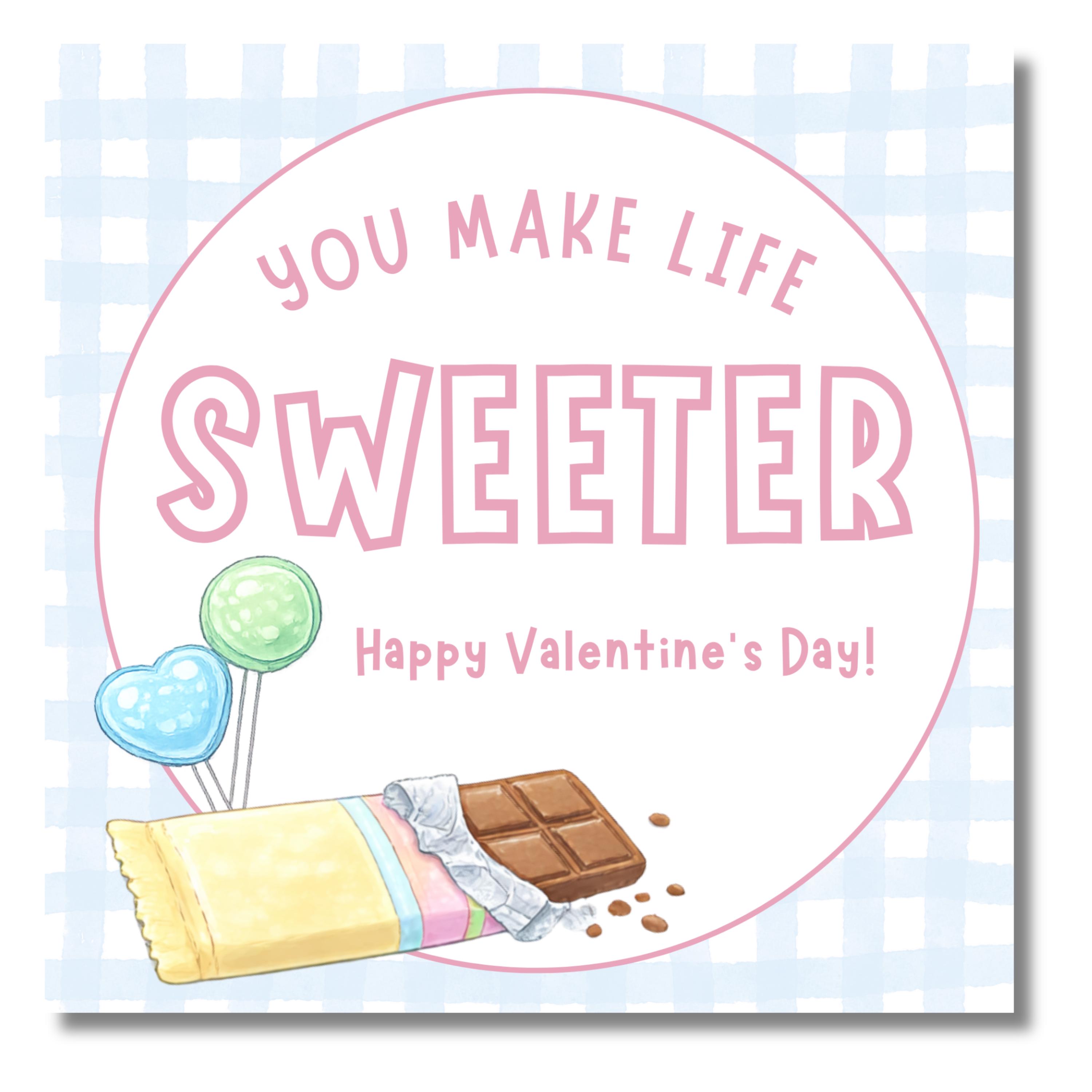 Printable Valentine Card for Kids | Canva Editable Template | Candy ...