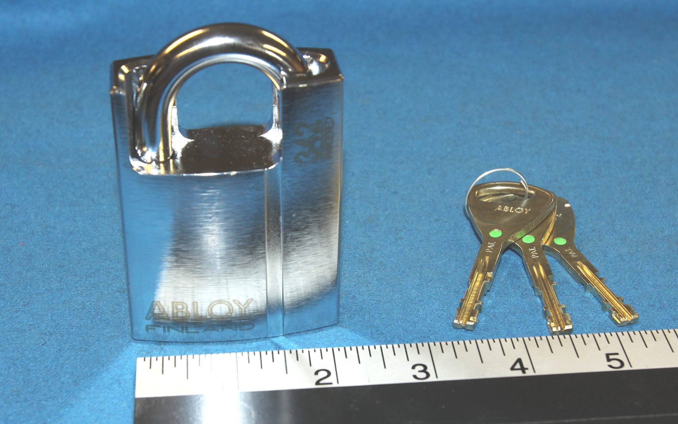 Abloy 342 Model Padlock With 3 Keys - Chrome Plated - Appears to Be New ...