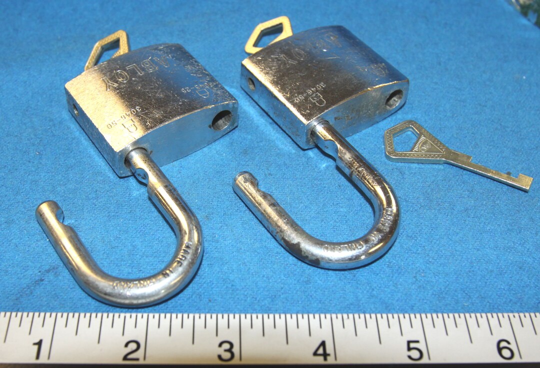2 X Abloy Vintage Model 3045 Chrome Padlocks With 3 Working Keys - Made ...