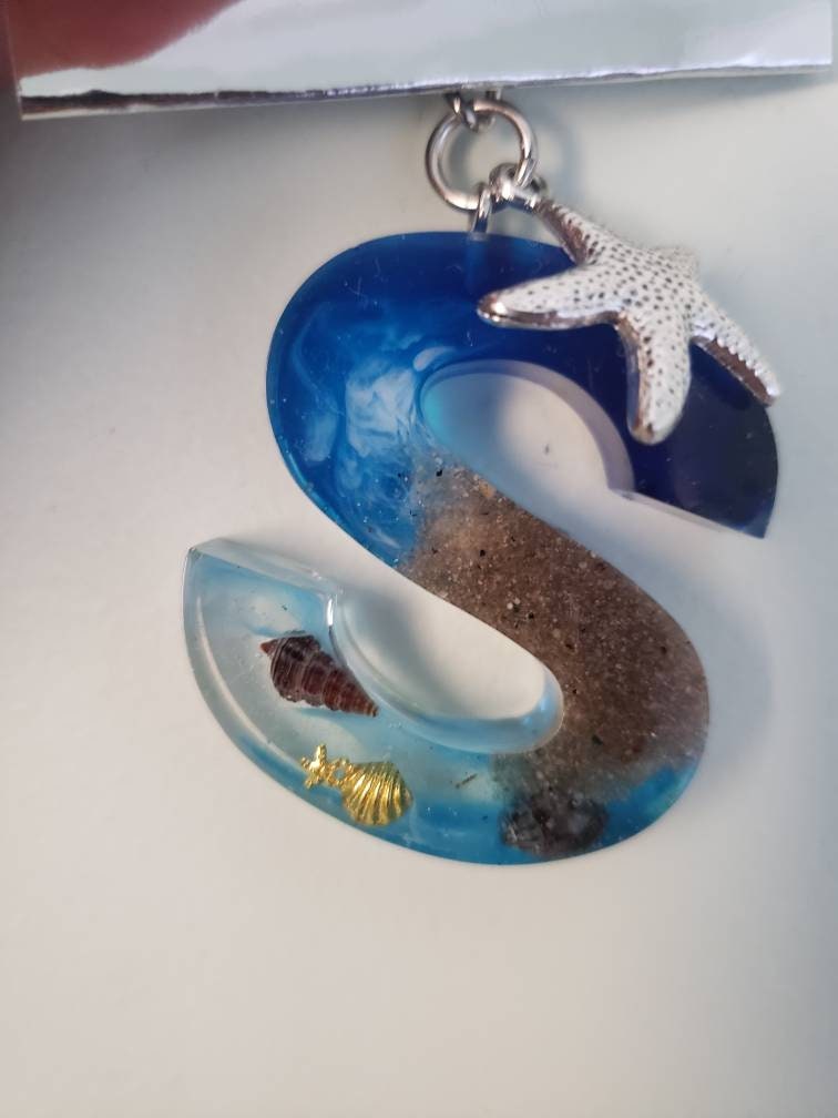 Customised Letter Keychain Ocean Beach Theme Keychains Sea - Etsy Australia