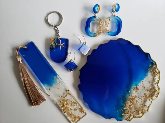Blue and Gold Gift Set Birthday Gift Set Beach Geode - Etsy Australia