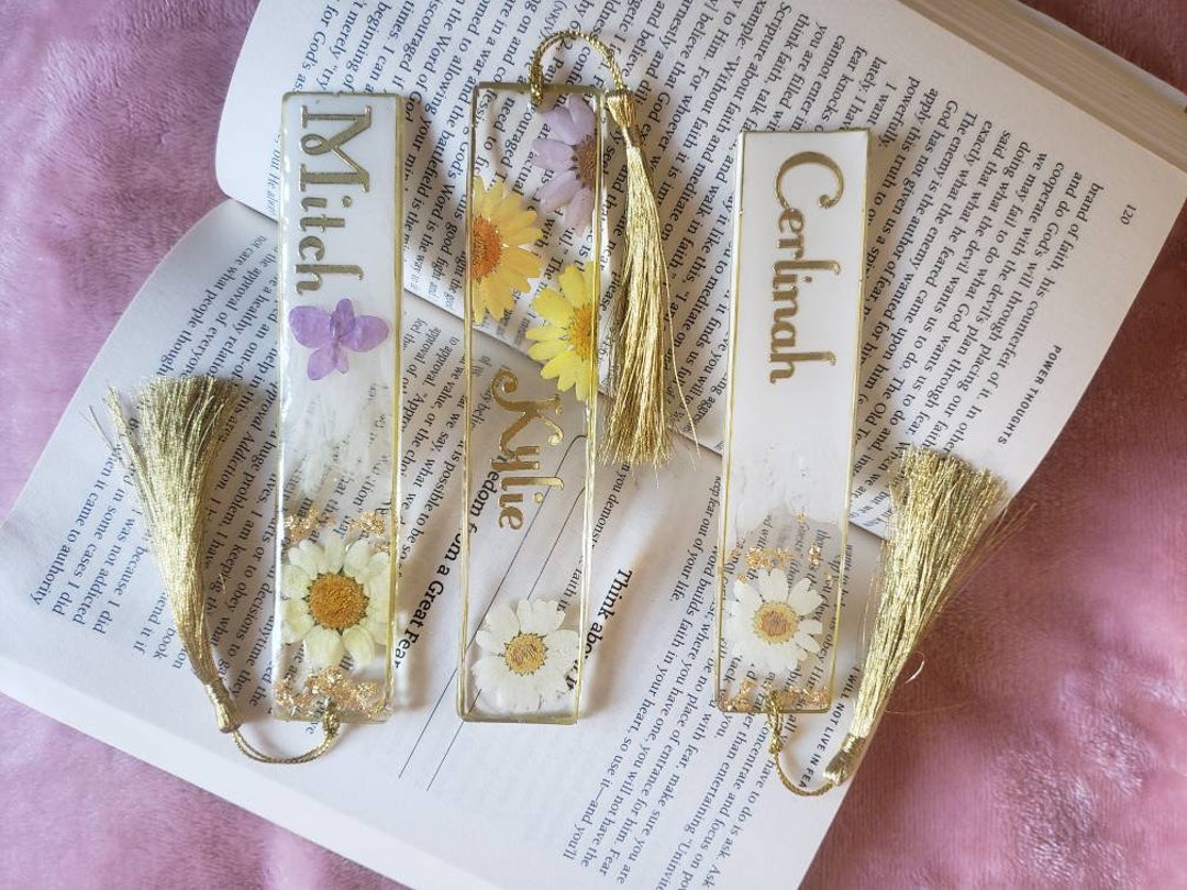 Personalise Resin Bookmark Christmas Gift Floral Gift for - Etsy
