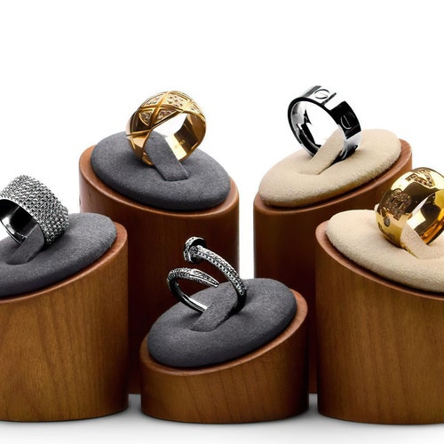 Three Piece Velvet Ring Displays Crafted From Wood Velvet - Etsy