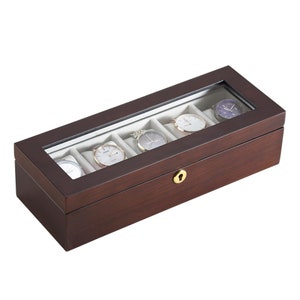 Wooden Watch Box That Holds up to 5 Watches Light and Dark - Etsy
