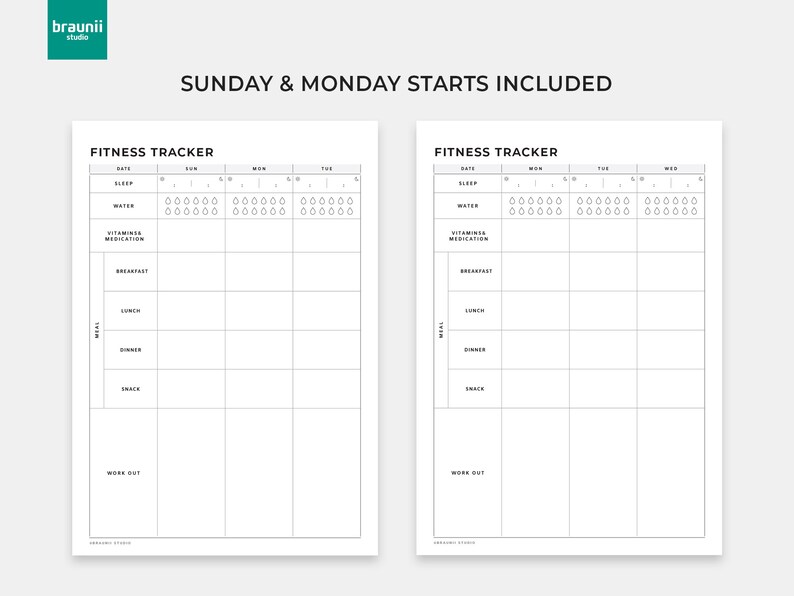 Fitness Planner Printable Workout Planner Worksheet PDF - Etsy