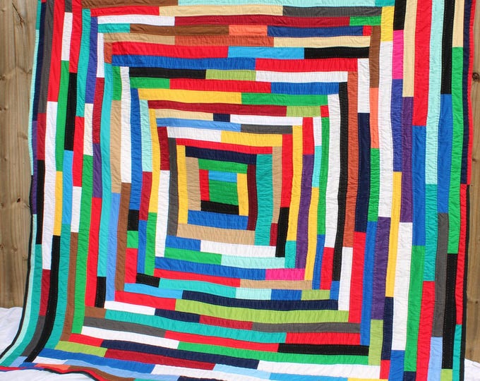 Housetop Quilt: Cotton Quilt, Handsewn Quilt, Vintage Quilt, Tapestry ...