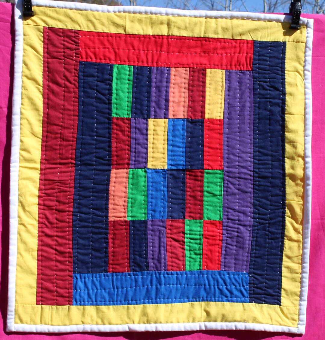 Simple Stacked Pattern Quilt Wall Hanging: Gee's Bend Quilt, Wall Art ...