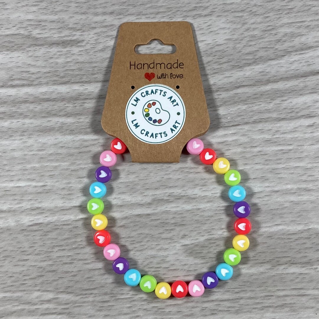 Rainbow Heart Bracelet - Etsy