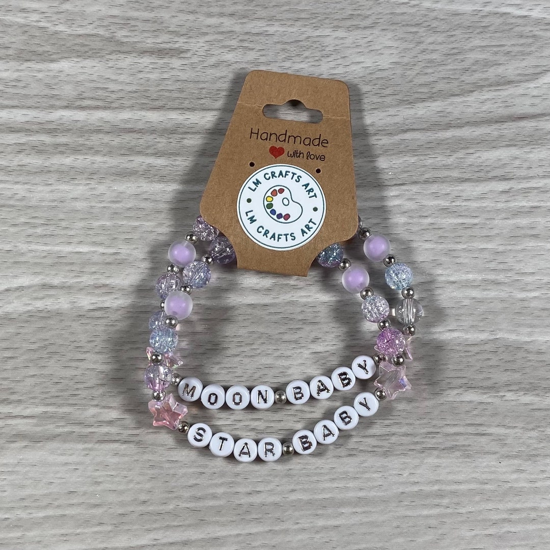 Pink Star Baby Moon Baby Bracelet Set - Etsy
