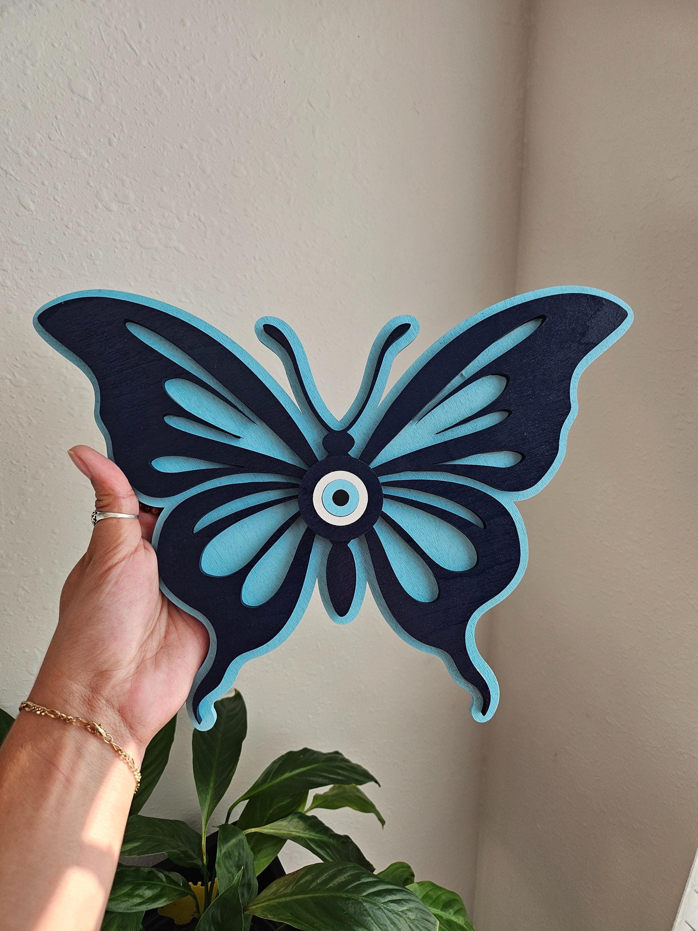Butterfly Evil Eye Amulet Wall Decor (customizable) - Etsy