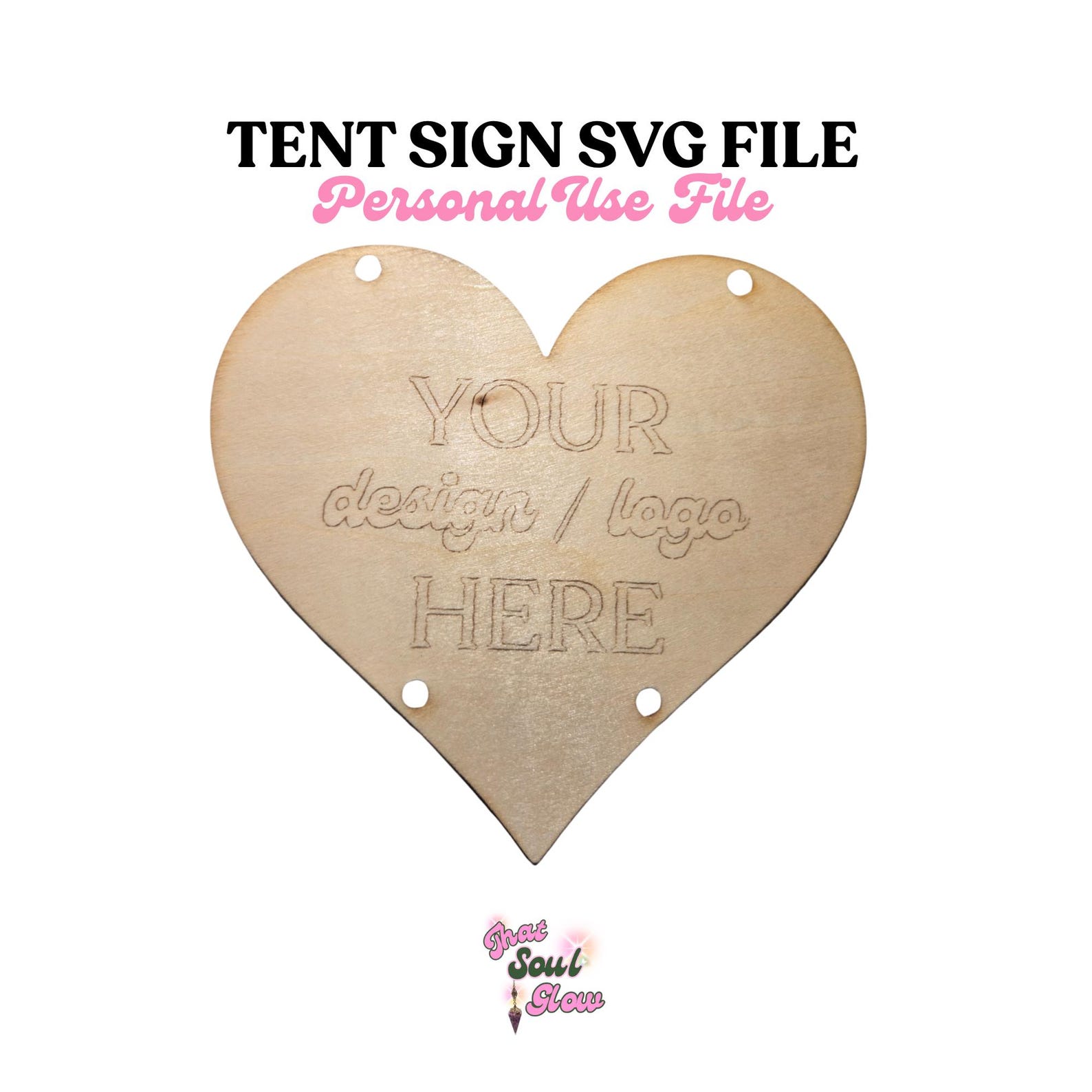 Heart Logo Tent Sign SVG Template | for Personal Use | DIY Laser Cut ...