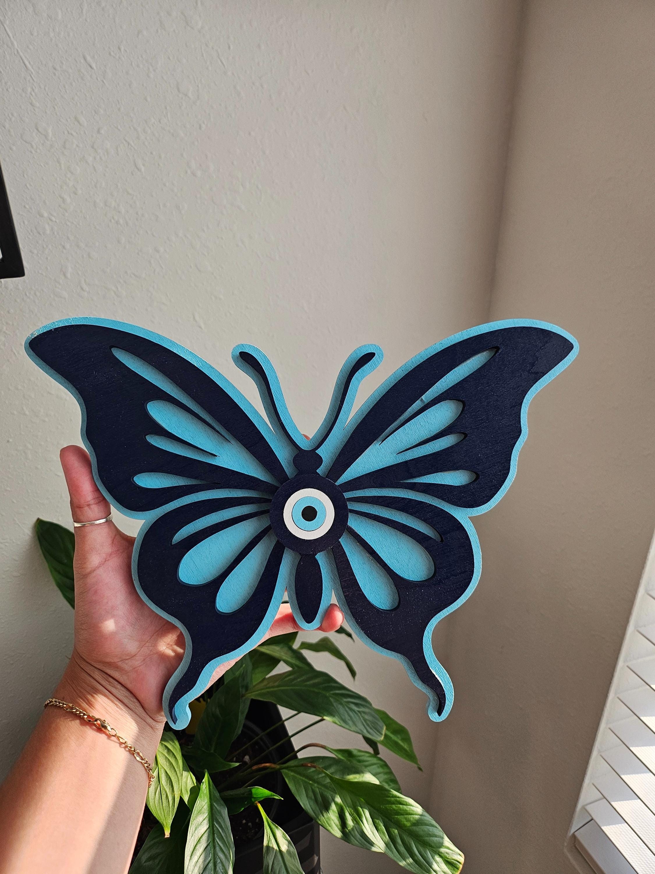 Butterfly Evil Eye Amulet Wall Decor (customizable) - Etsy