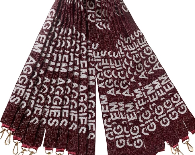 Texas A&M Beaded Purse Strap - With Several Aggie Tradition Phrases ...