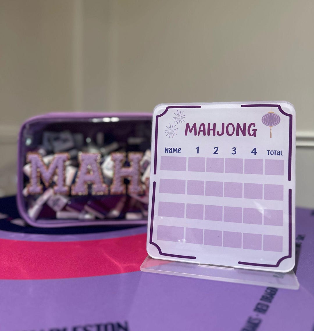 Mahjong Dry Erase Scoreboard With Stand - Etsy