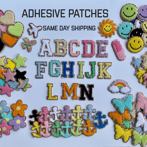 Glitter Chenille Letter Patch Varsity Letter Patches - Etsy