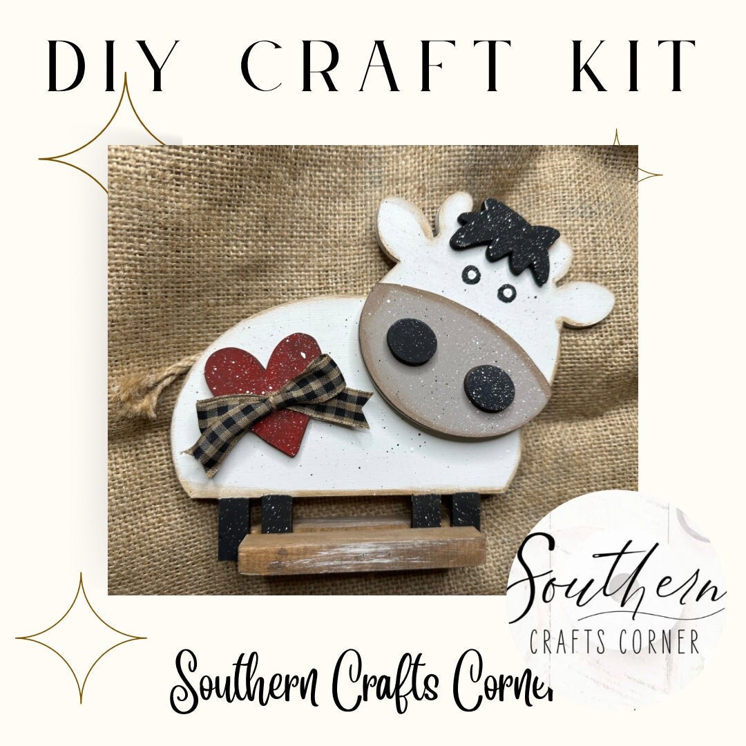 Cow Critter Craft Kit DIY - Etsy