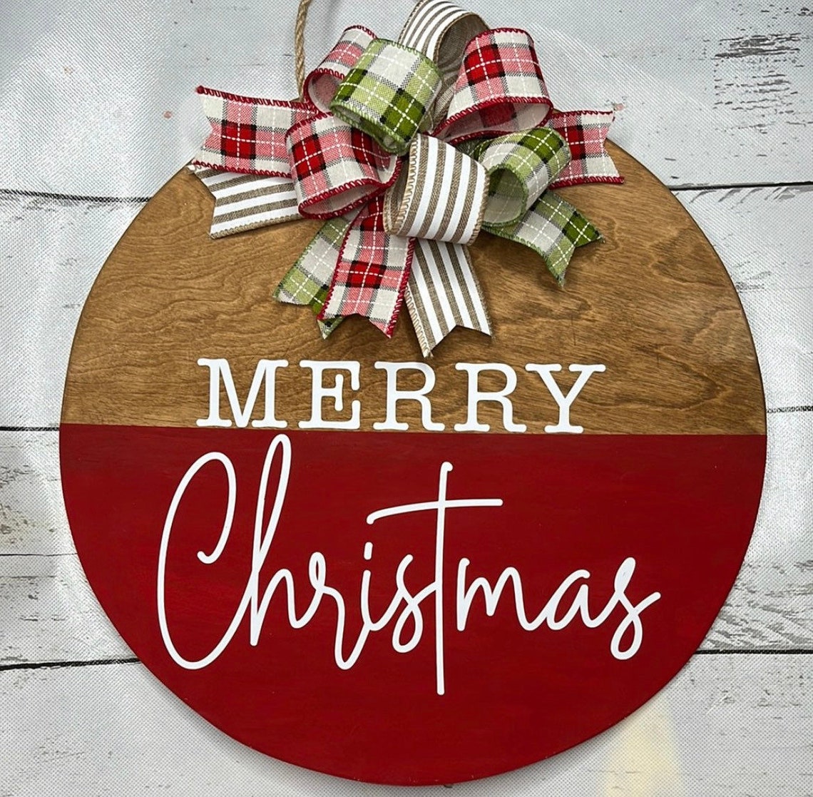 Merry Christmas Door Hanger DIY - Etsy