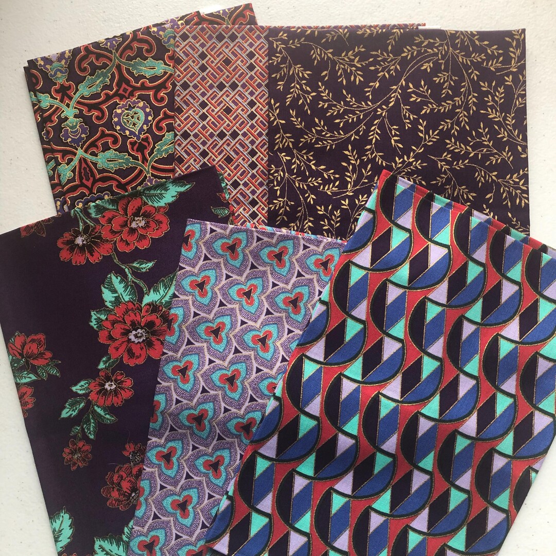 Boundless Fabrics by Craftsy 6 Decodent Fat Quarters Group 1 - Etsy