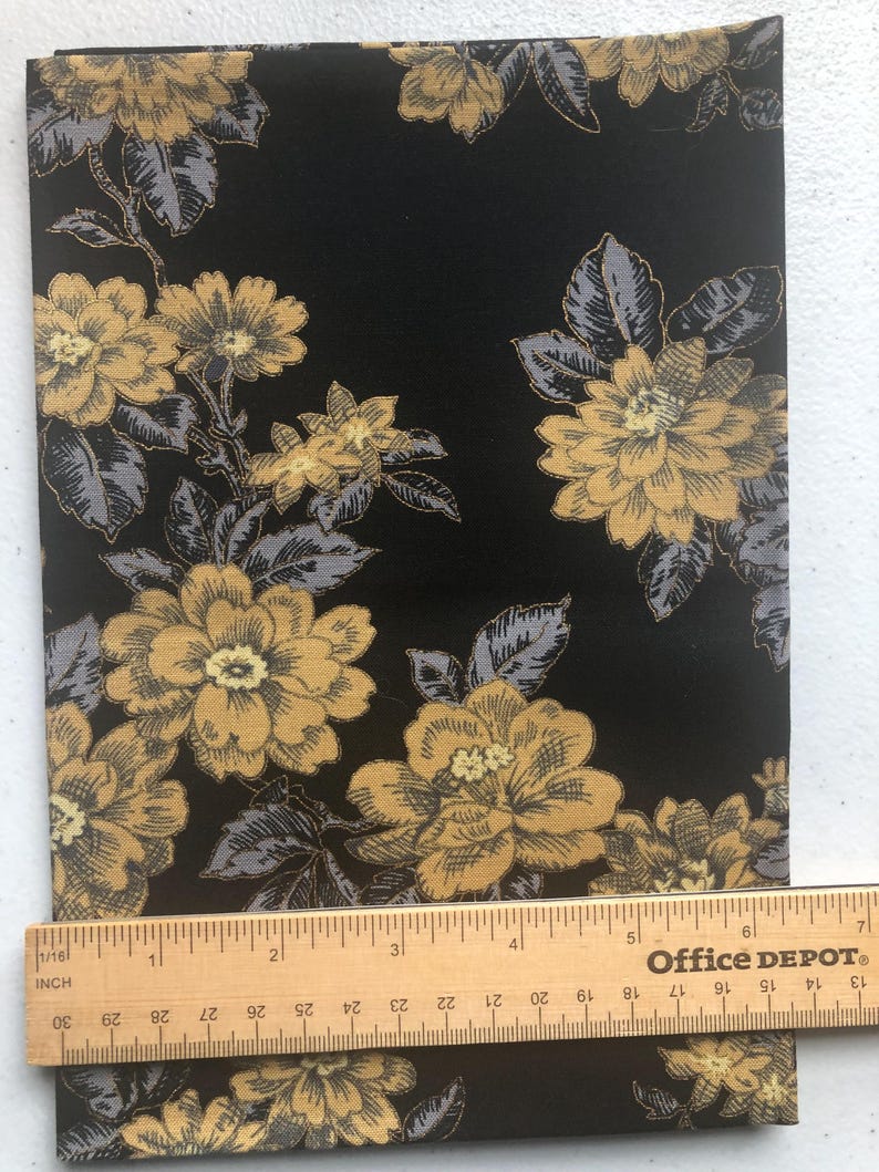 Boundless Fabrics by Craftsy 4 Decodent Fat Quarters Black Gold 1 - Etsy