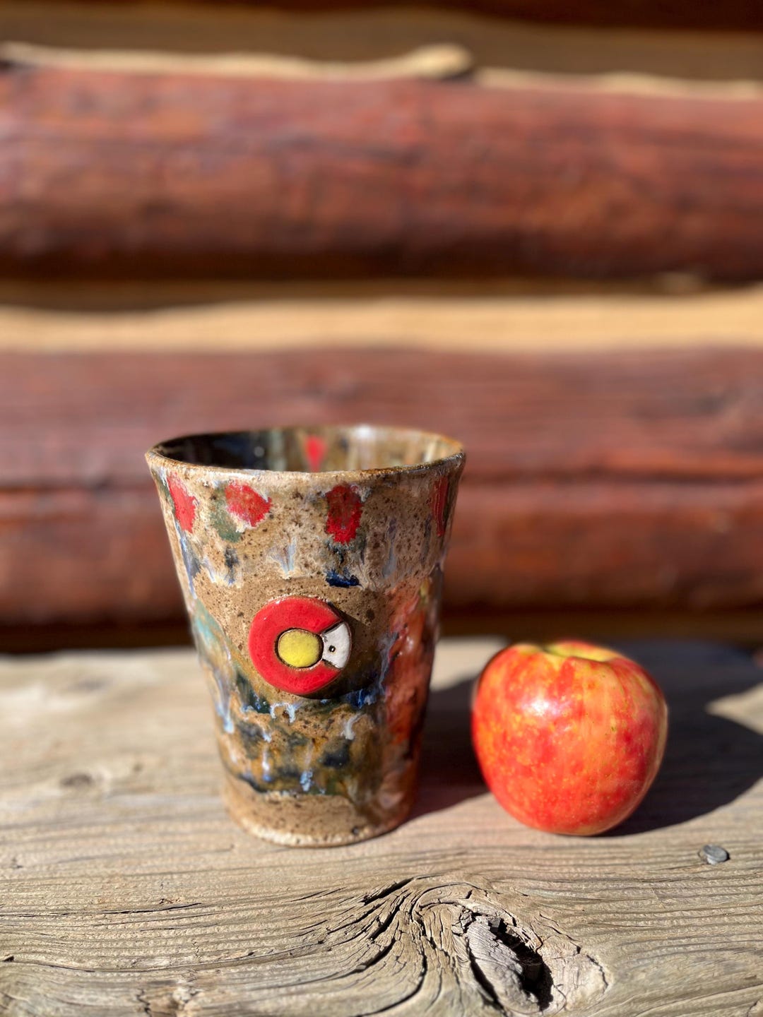 Colorado Flag Handmade Pottery Crock for the Kitchen. Colorful Rustic ...