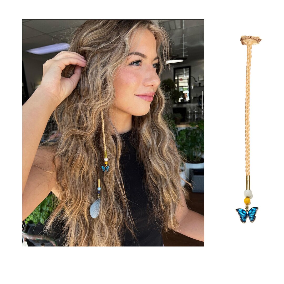 Swallowtail Hair Charm With Clip in Hair Extension, Interchangeable ...