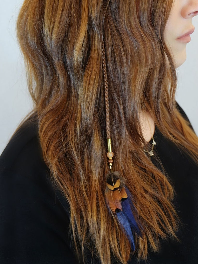 Brown Clip in Hair Extension for Feather Hair Charms - Etsy