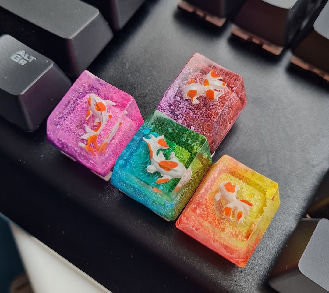 Keycaps of epoxy Keycaps Custom keycaps Epoxy Resin Koi Fish Resinnous ...