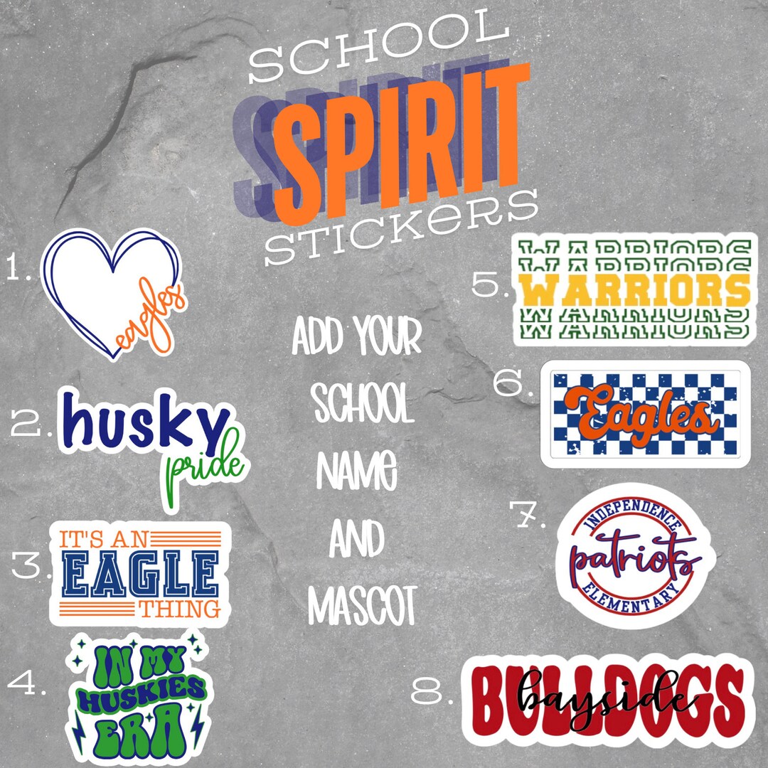 School Spirit Stickers|school Pride Stickers|custom School Stickers ...
