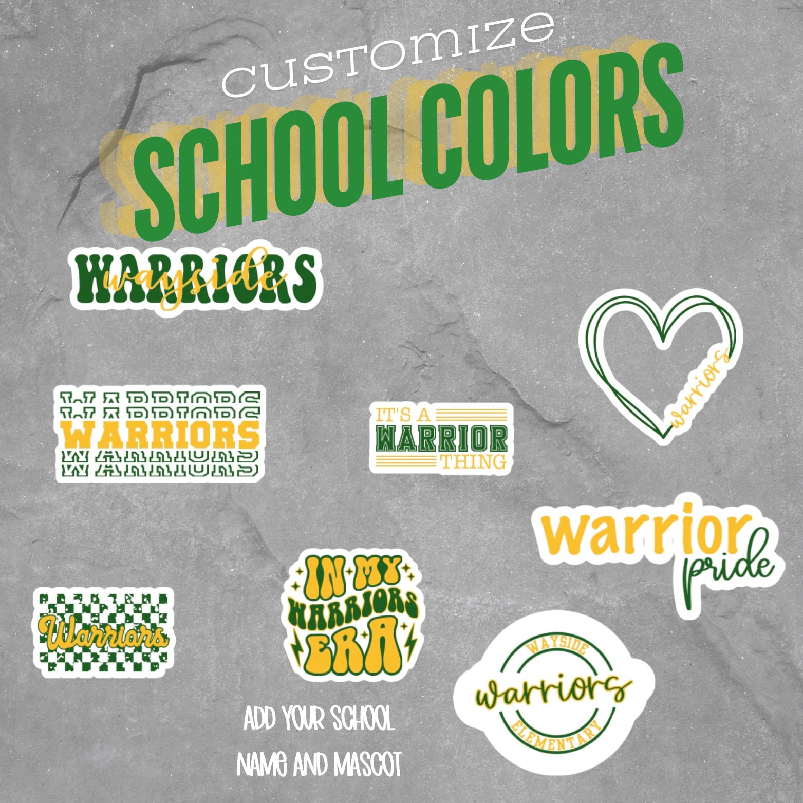 School Spirit Stickers|school Pride Stickers|custom School Stickers ...
