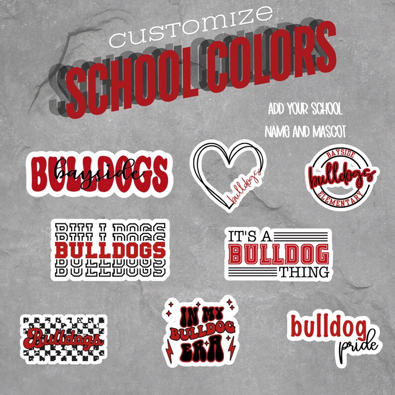 School Spirit Stickers|school Pride Stickers|custom School Stickers ...