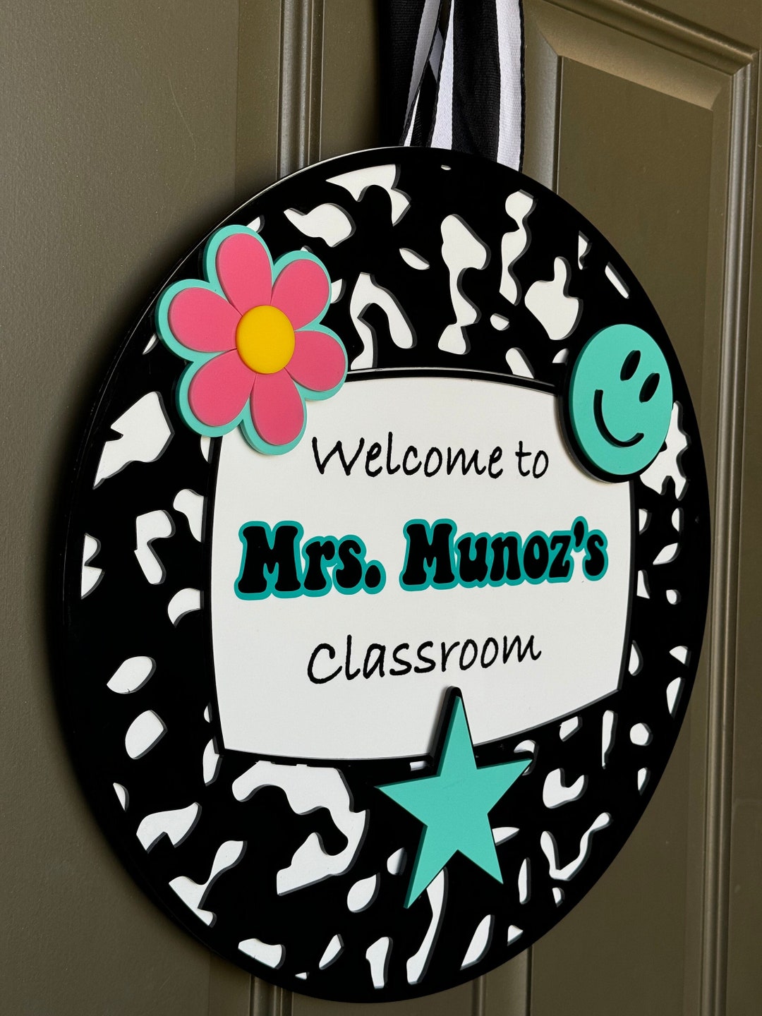 Personalized Welcome to Classroom Sign | Teacher Gift, 12 in Round - Etsy