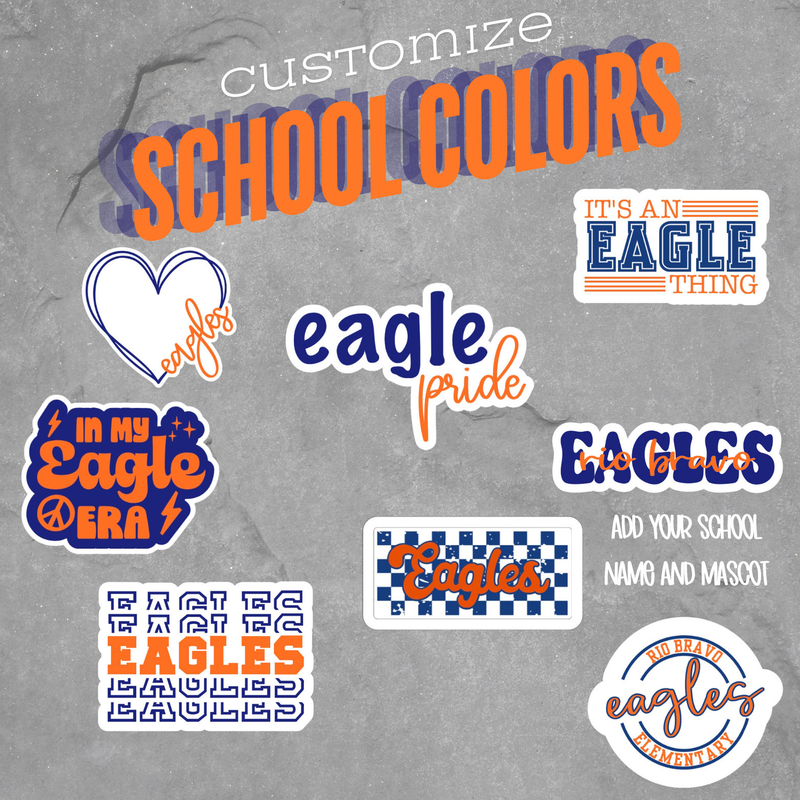 School Spirit Stickers|school Pride Stickers|custom School Stickers ...