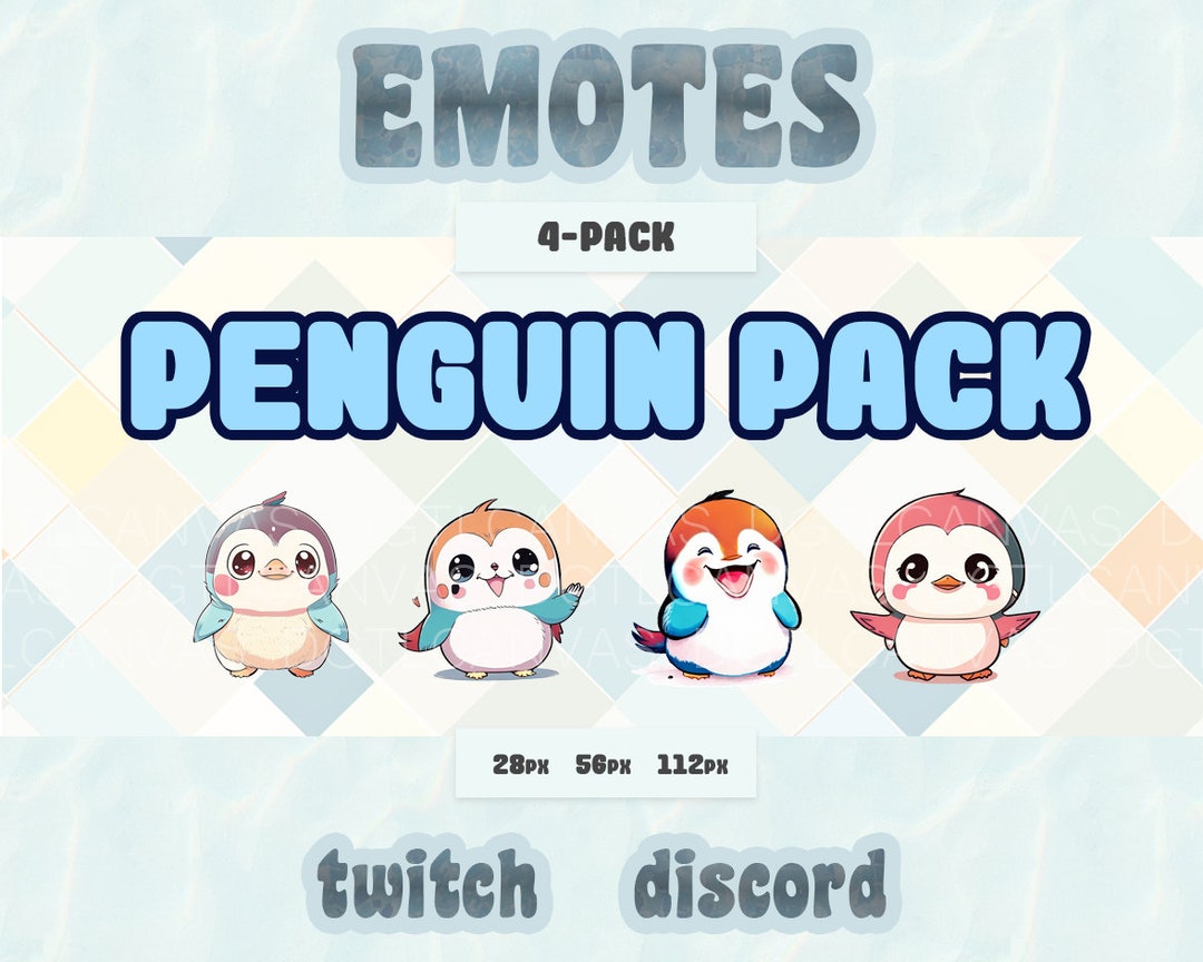Kawaii Penguin Twitch Emote, Discord Emote, Anime, Emoji, Emote Pack ...
