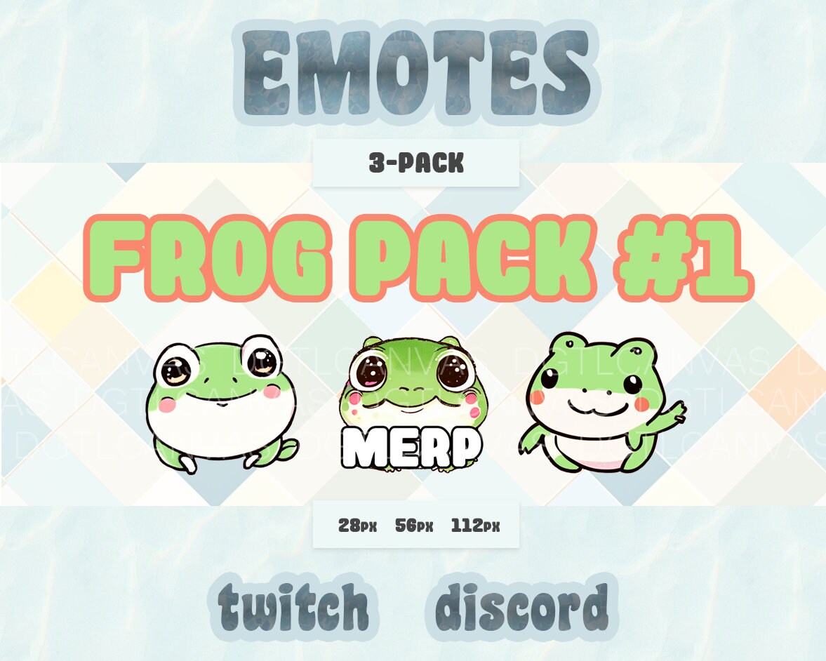 Kawaii Frog Twitch Emote, Discord Emote, Anime, Emoji, Emote Pack, Merp ...