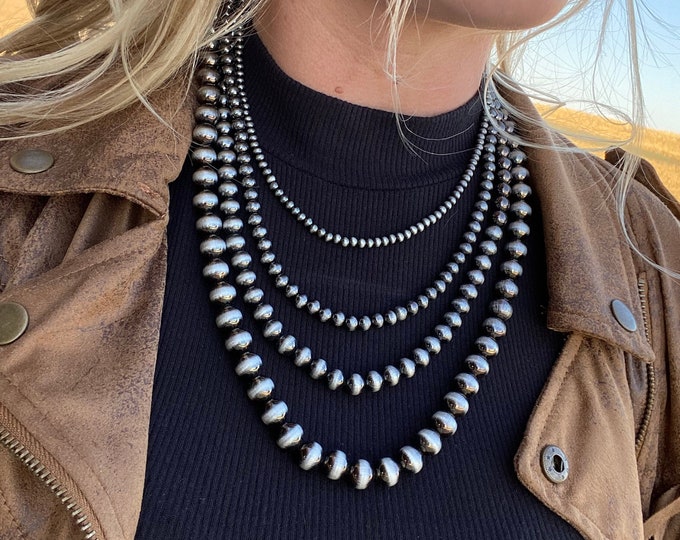 Quad Strand Faux Navajo Pearl Necklace Set - Etsy