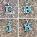 Stamped Turquoise Initial Necklace - Etsy