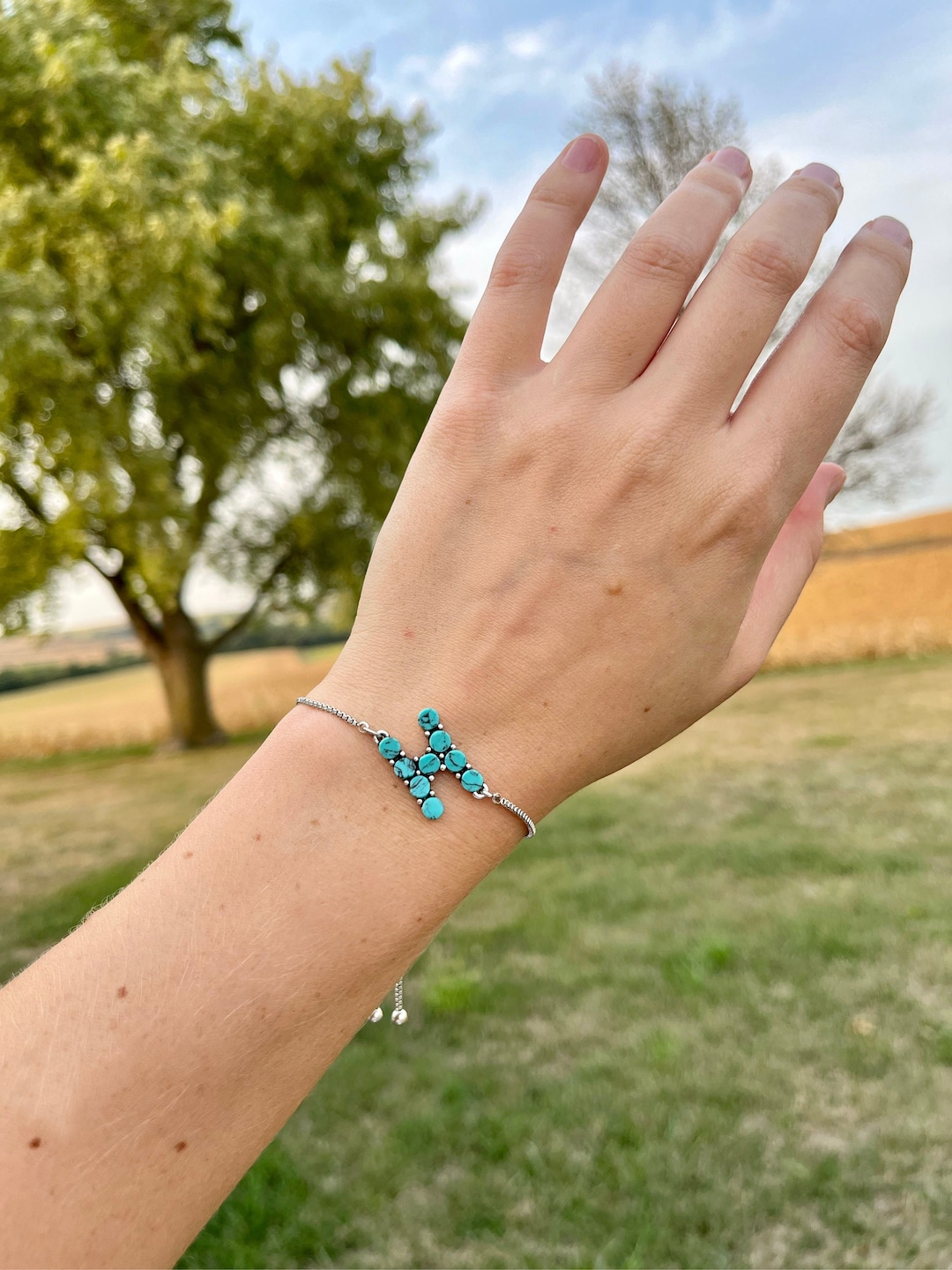Turquoise Initial Cinch Bracelet - Etsy