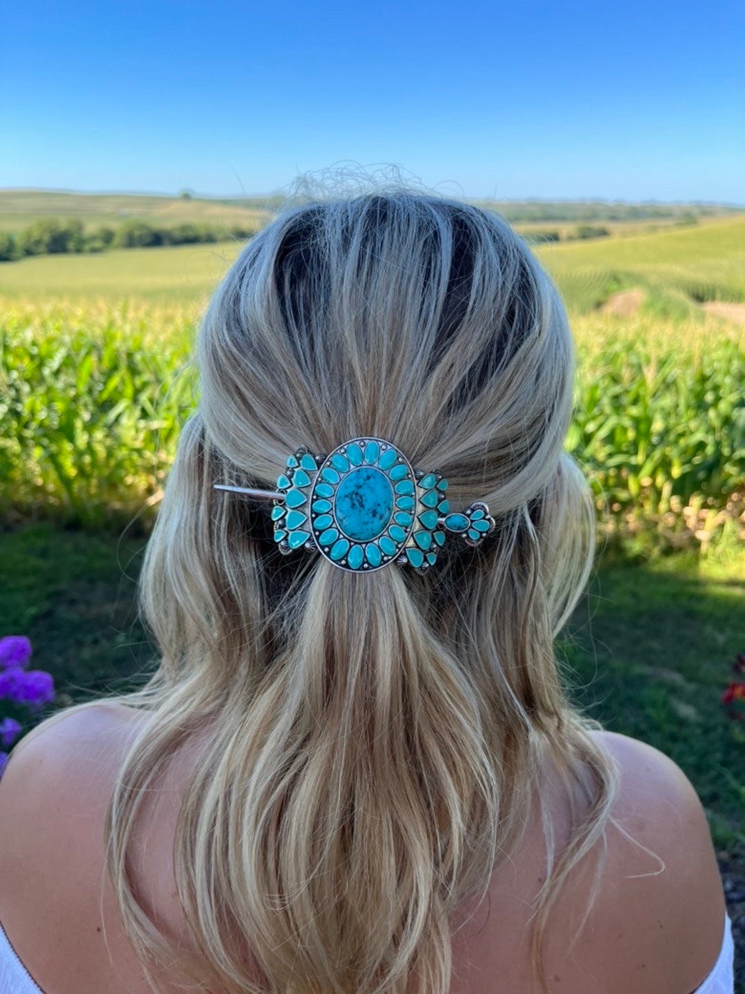 Western Skies Turquoise Hair Pin - Etsy