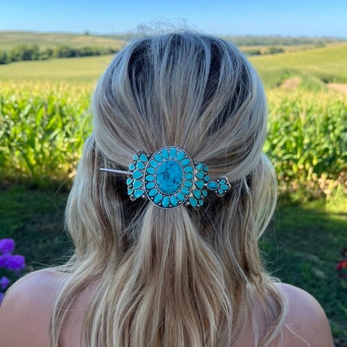 TURQUOISE Hair Clip Western Hair Clip Western Hair Western - Etsy