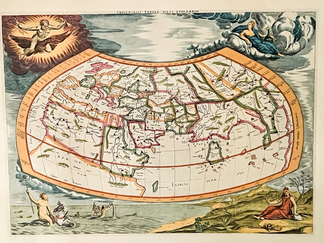 Ptolemy Map of the World Full Color Reproduction Circa 1700. - Etsy