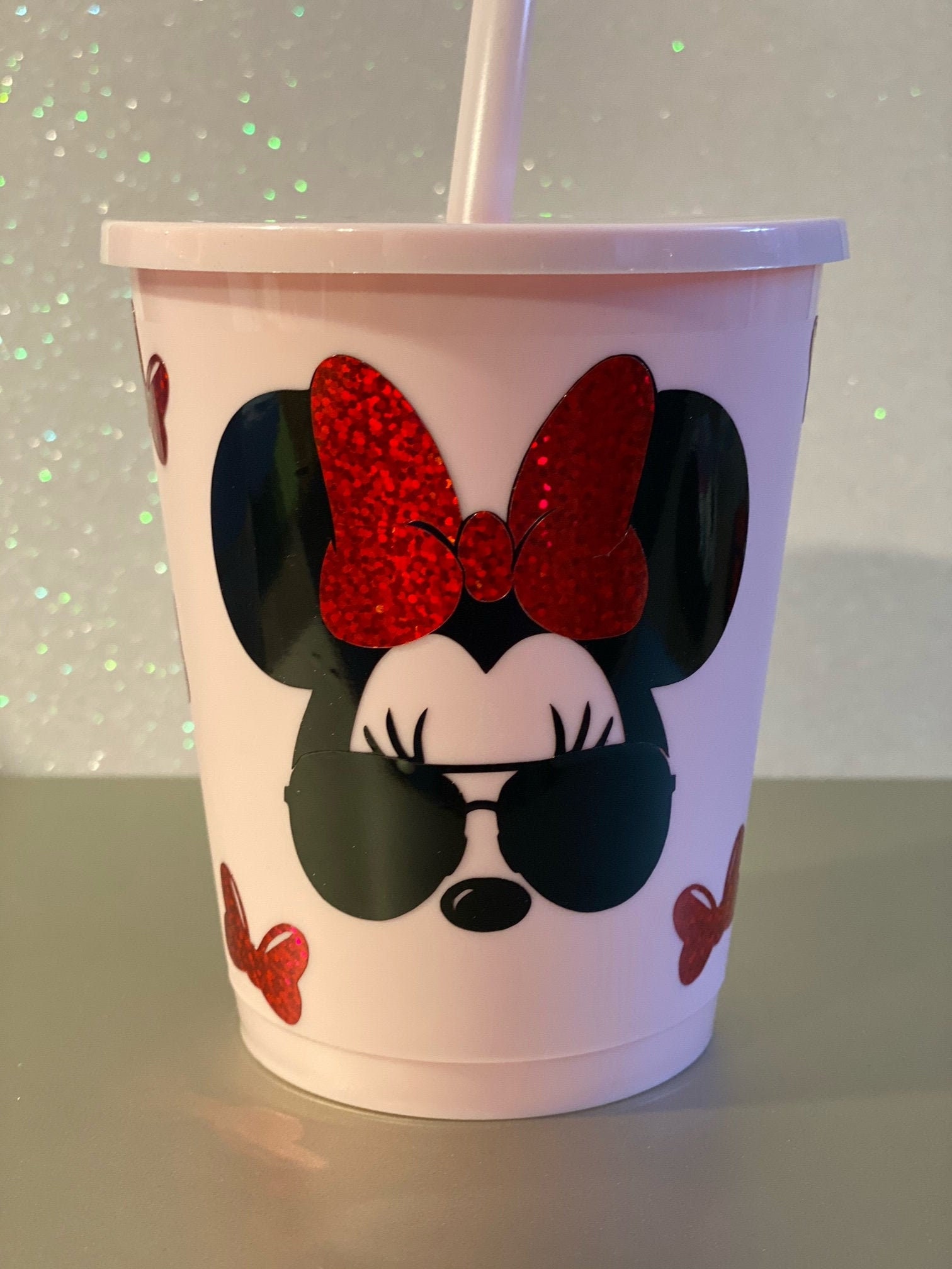 Personalized Cool Minnie Mouse Birthday, 16oz Reusable Pink Stadium ...